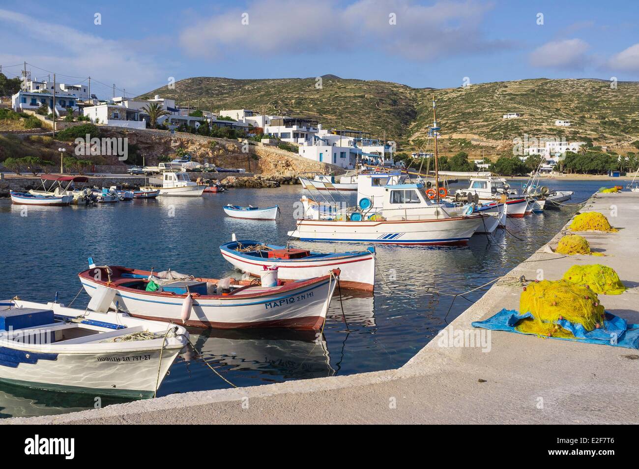 Greece, Cyclades islands, Small Cyclades, Donoussa island, Stavros port ...
