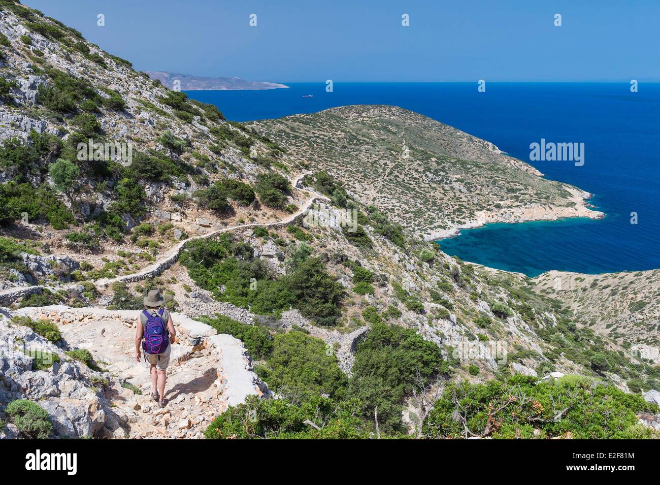 Greece, Cyclades islands, Small Cyclades, hiking on Iraklia island ...