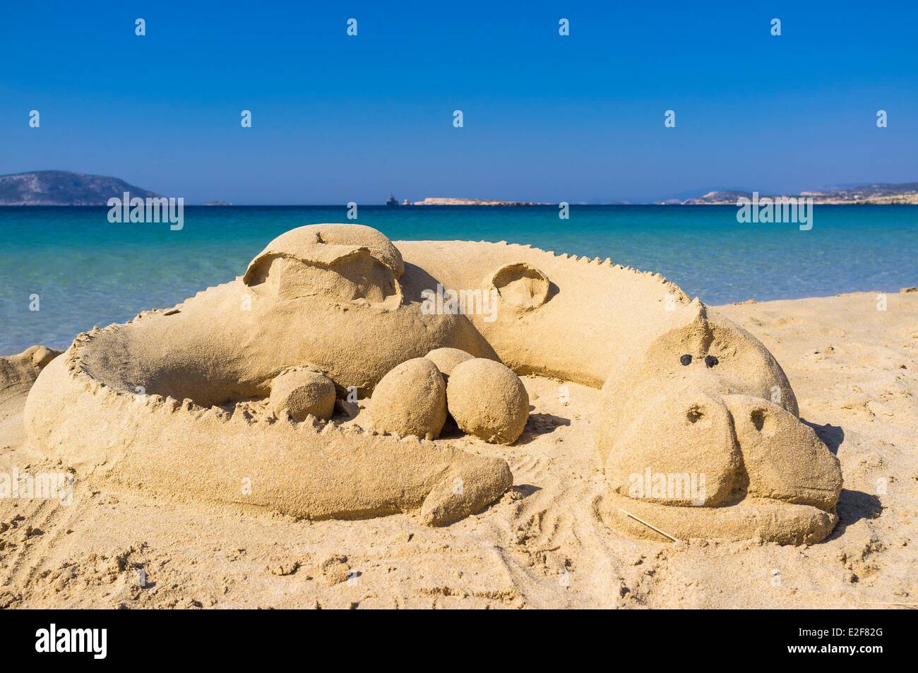 Greece, Cyclades islands, Small Cyclades, Koufonissia island, sand ...