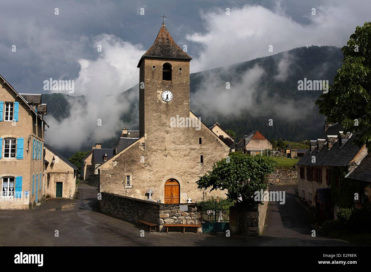 France, Hautes Pyrenees, Arreau district, Aulon, parish church of St ...