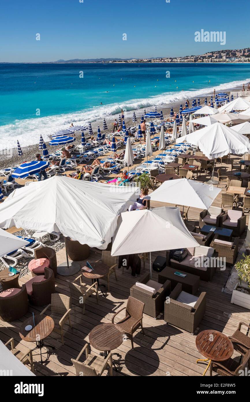 High angle view of beach. Nice, France Stock Photo - Alamy