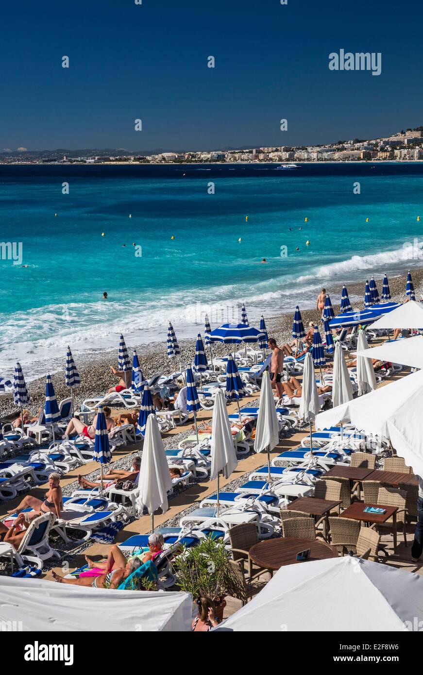 High angle view of beach. Nice, France Stock Photo - Alamy