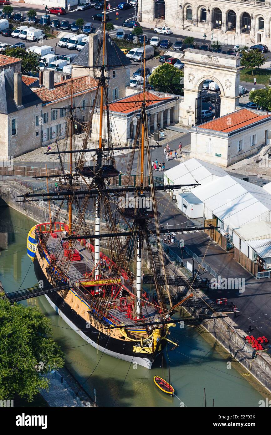 France, Charente Maritime, Rochefort, the Hermione frigate in drydock ...