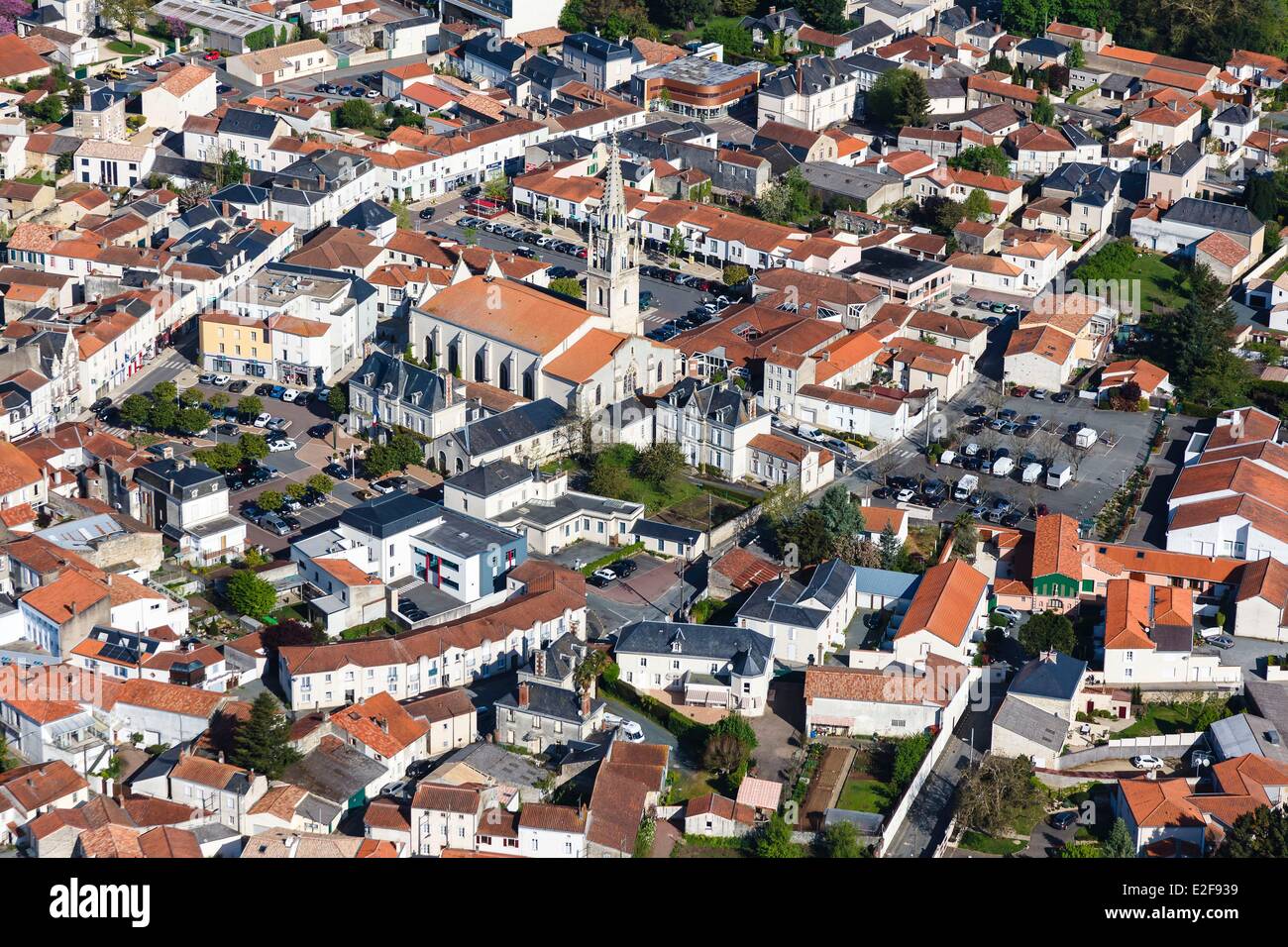 France, Vendee, Chantonnay, the town (aerial view Stock Photo - Alamy