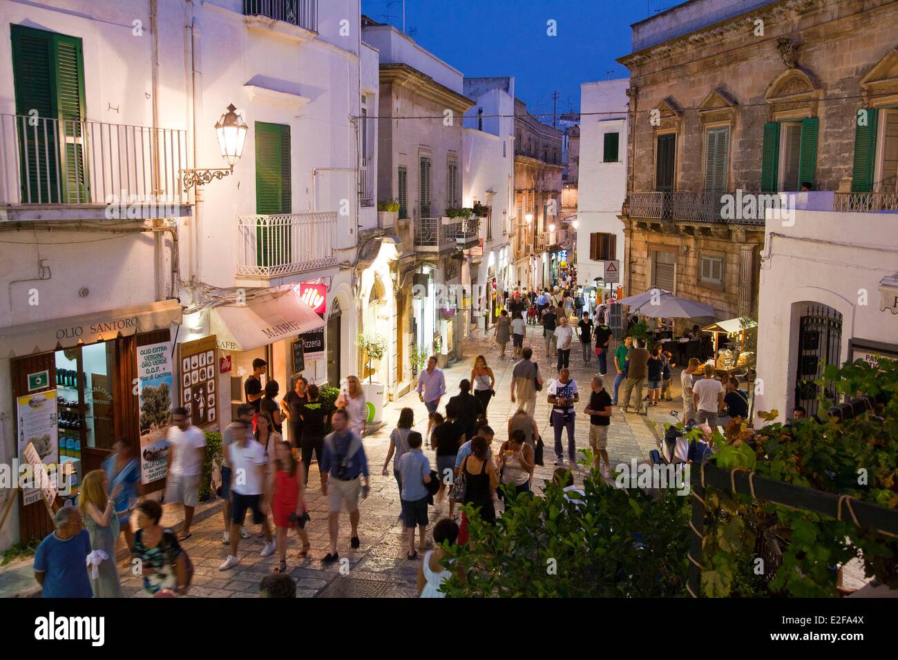 Italy, Puglia, Ostuni, historical center, nightlife Stock Photo - Alamy