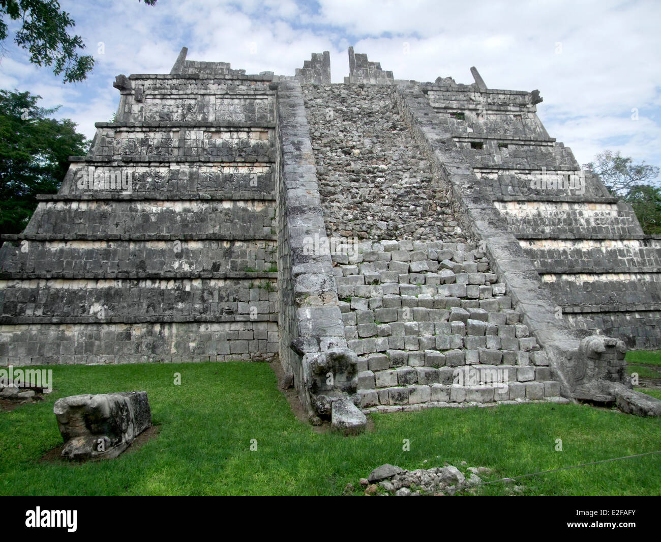a step-pyramid in Chichen the Itza archaeological site in Yucatan ...