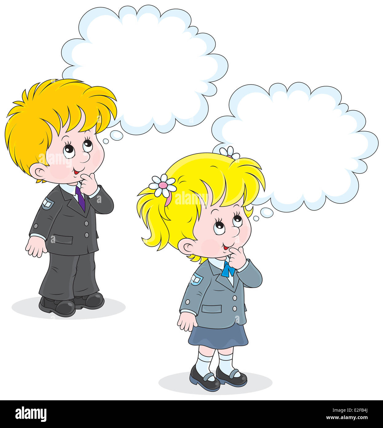 Schoolchildren solve a problem Stock Photo - Alamy