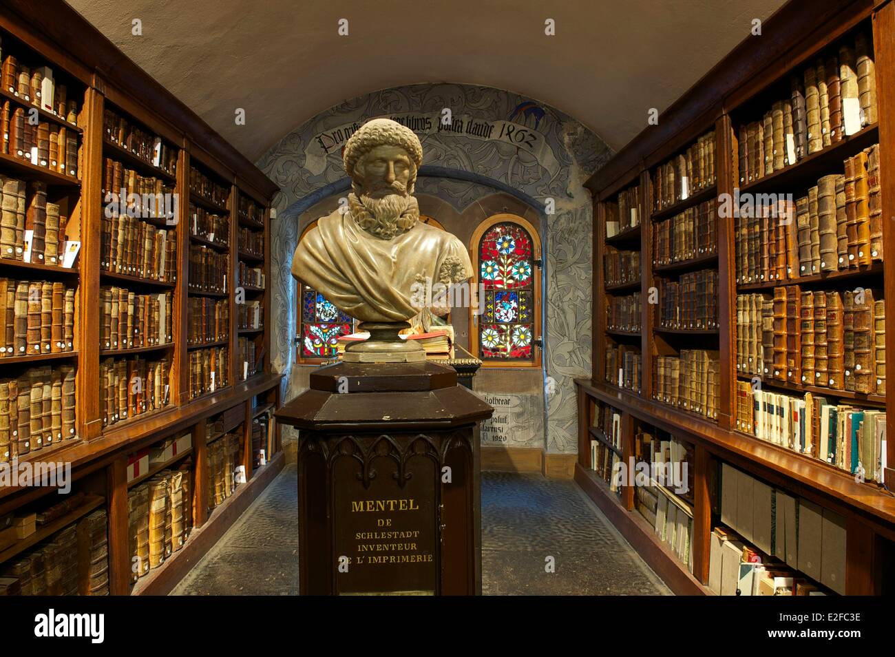 France, Bas Rhin, Selestat, humanistic library, Beatus Rhenanus' room ...