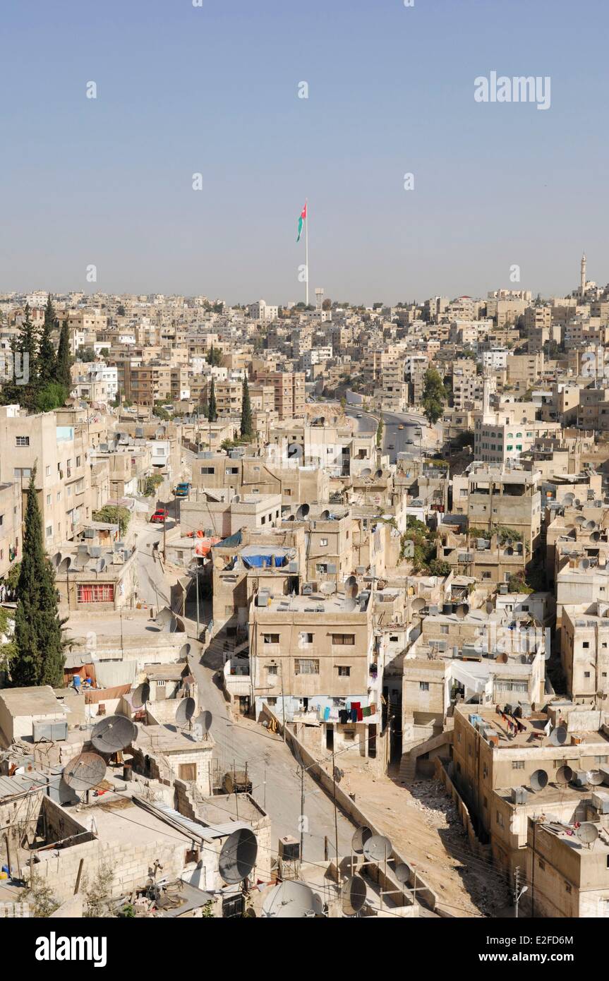 Jordan, Amman Governorate, Amman, view of the city from the Citadel ...