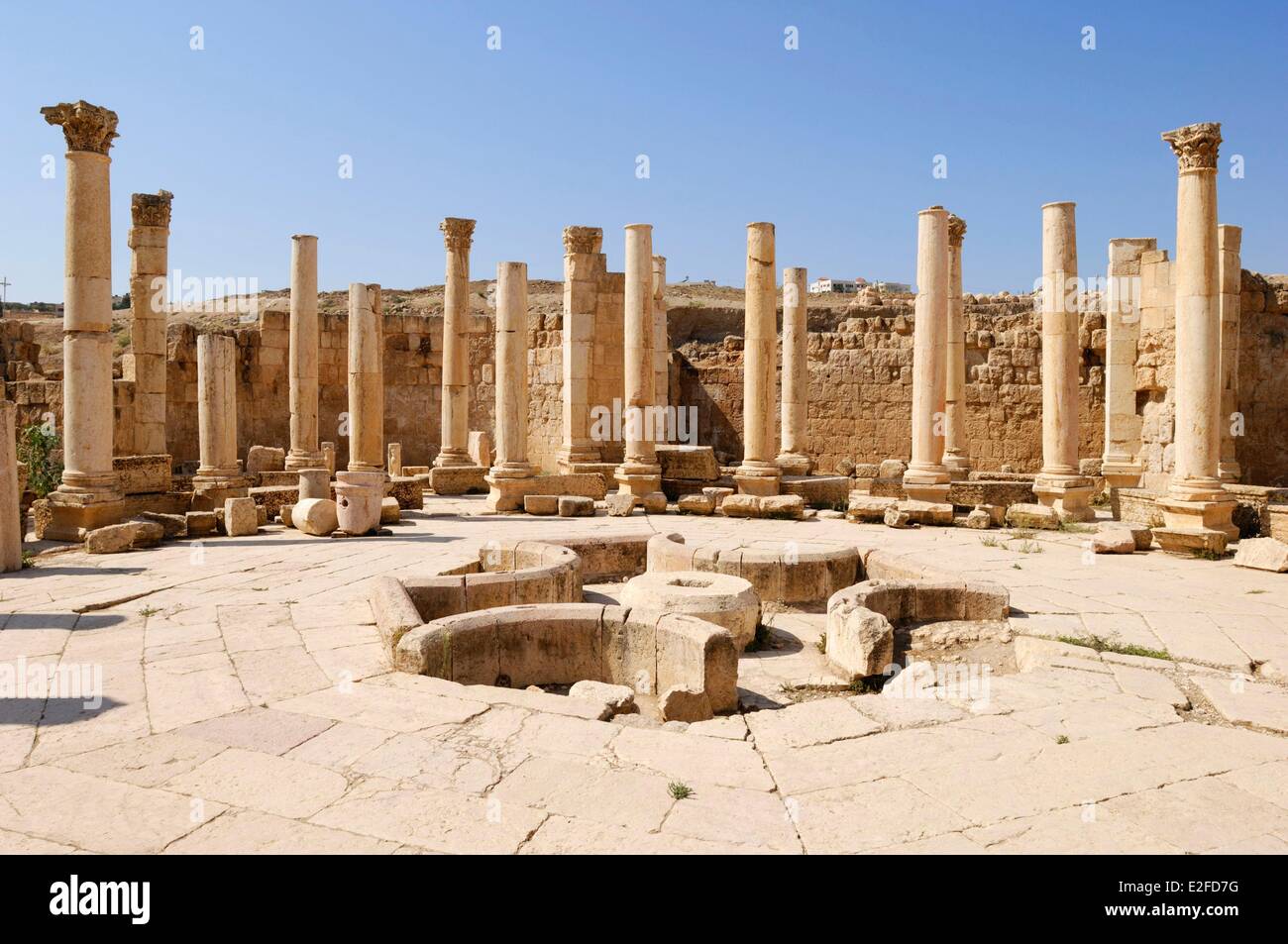 Jordan, Jerash Governorate, Jerash, ancient city of Gerasa, Macellum or ...