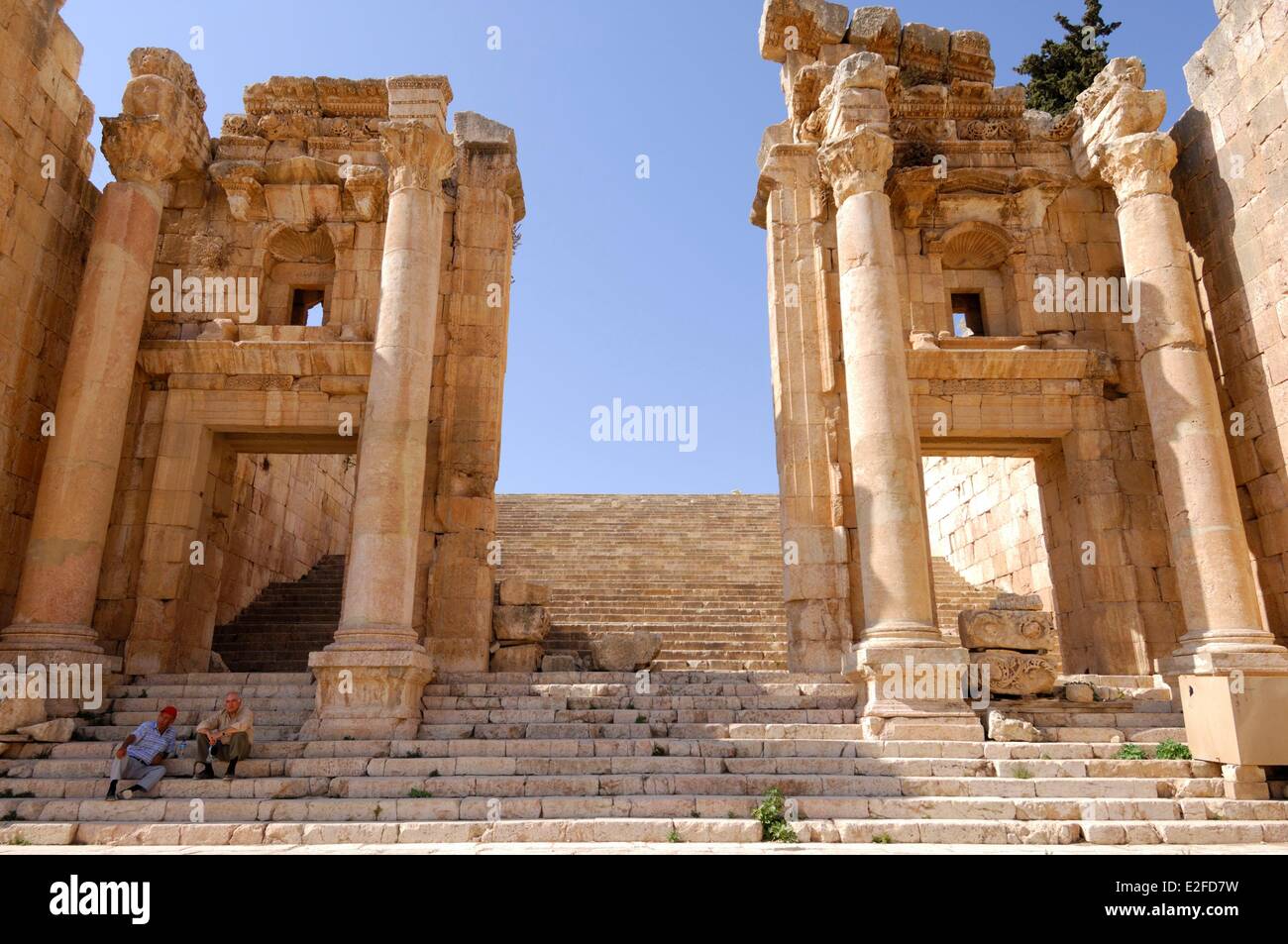 Jordan, Jerash Governorate, Jerash, ancient city of Gerasa, stairs to ...