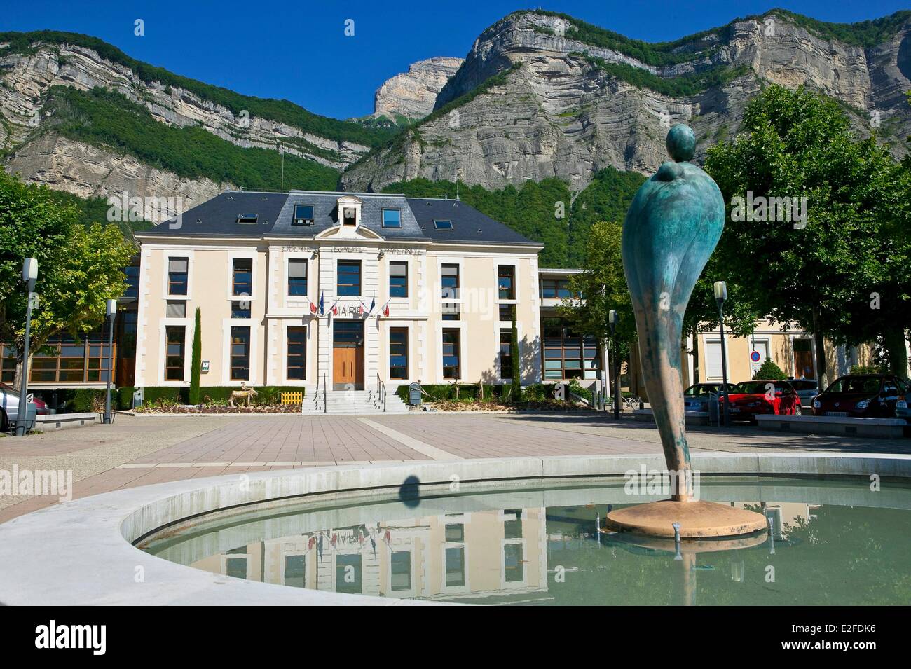 France, Isere, Regional Natural Park of Chartreuse, the town of Crolles ...
