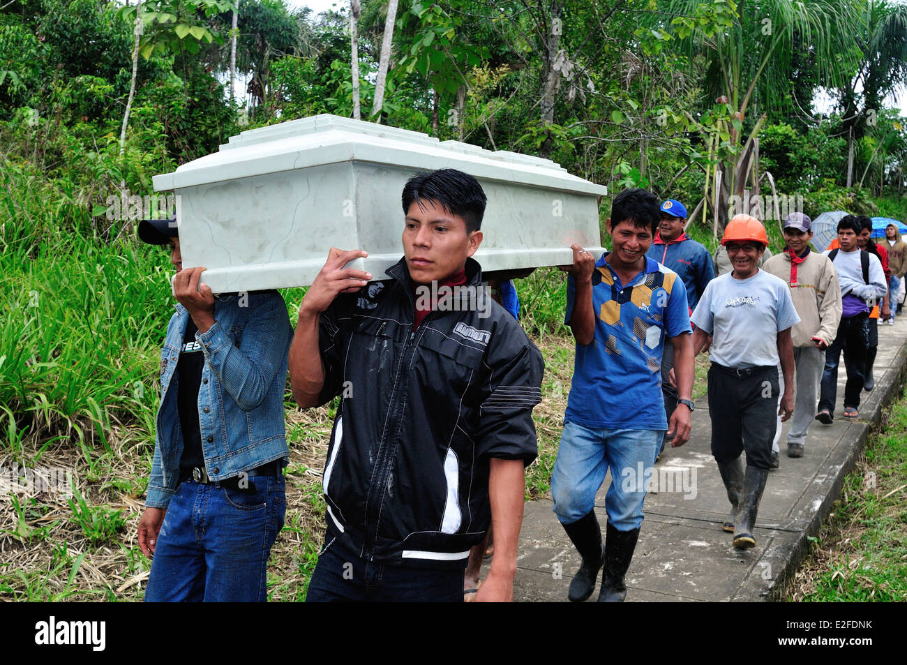 Funeral in Industria - PANGUANA . Department of Loreto .PERU Stock ...