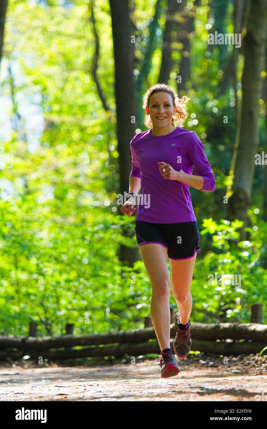 Forest woman running summer hi-res stock photography and images - Alamy