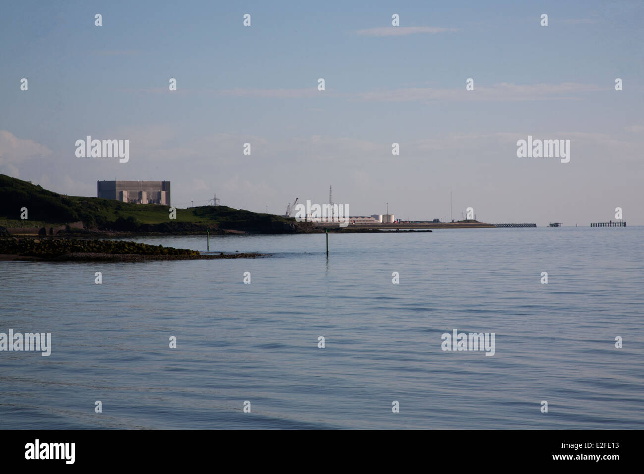 View over Morecambe Bay to Heysham Power Station, Morecambe, Lancashire ...