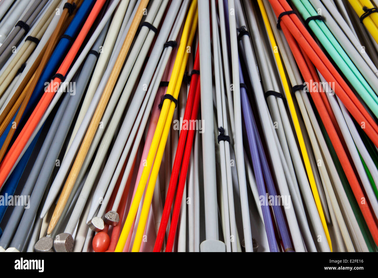 Knitting needle sizes hi-res stock photography and images - Alamy