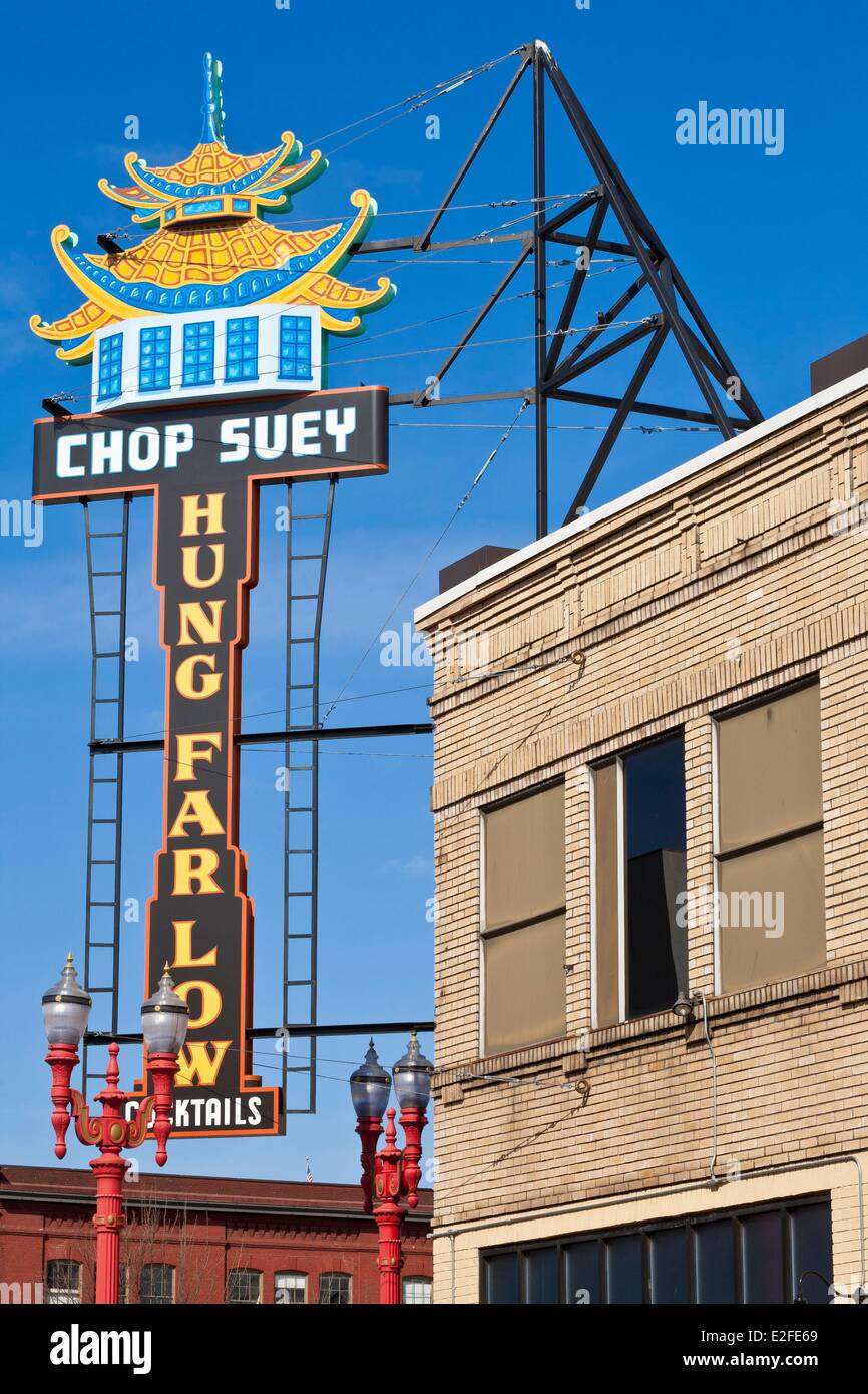 United States Oregon Portland old town Chinatown restored signs of the ...