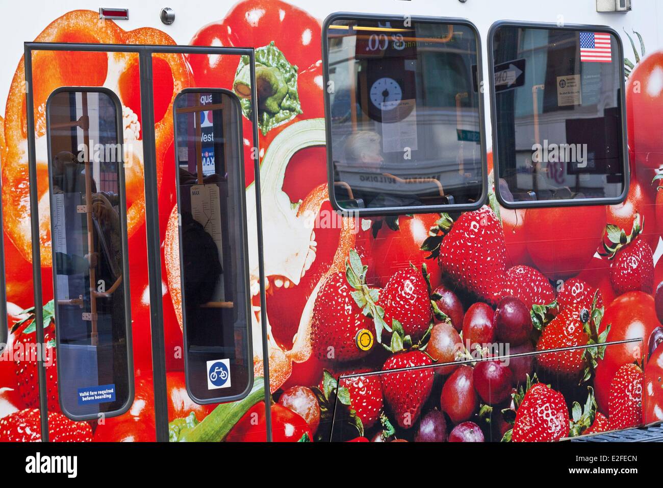 United States Oregon Portland downtown free trolley installed in 2001 ...
