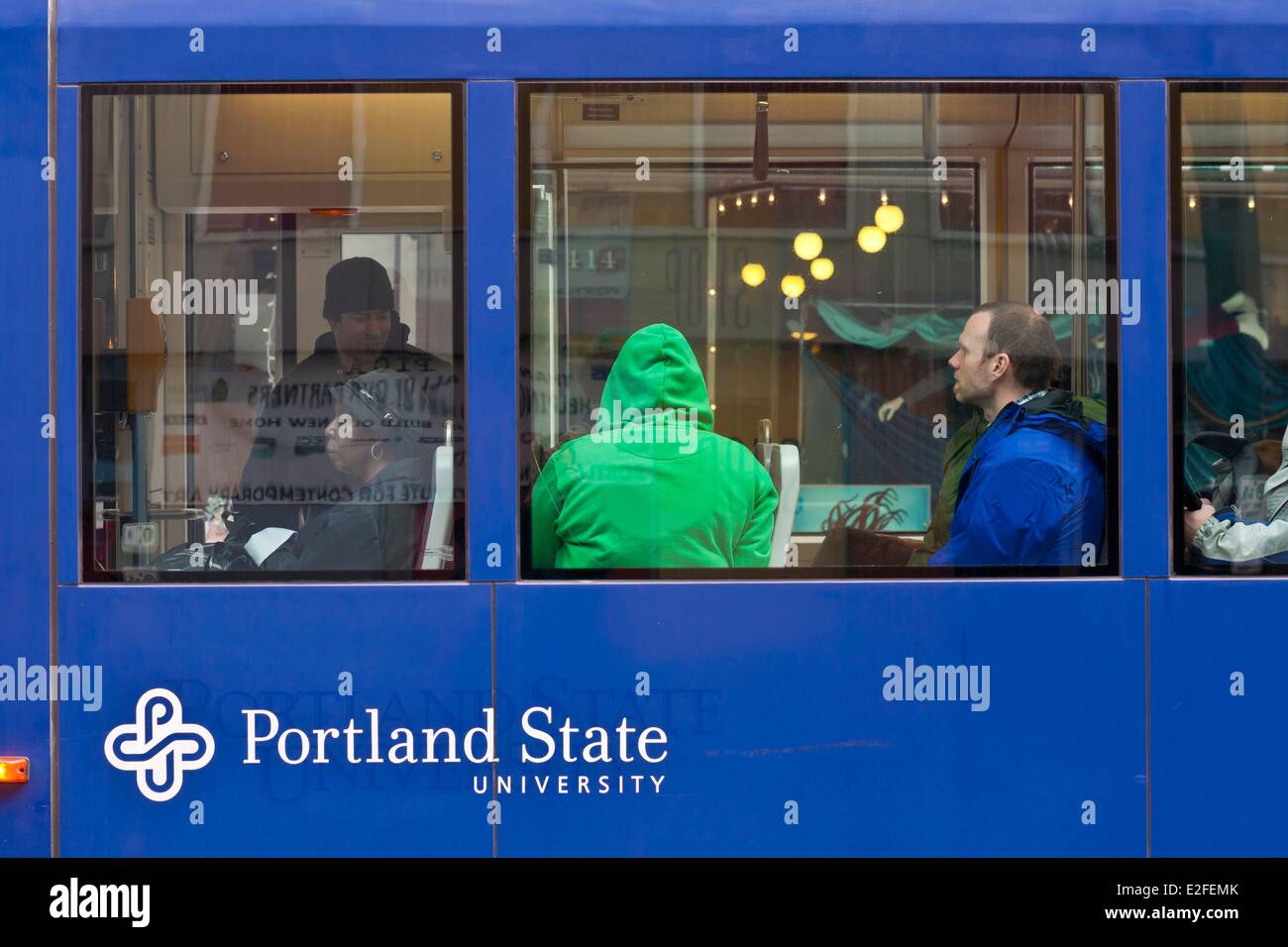 United States Oregon Portland downtown free trolley installed in 2001 ...