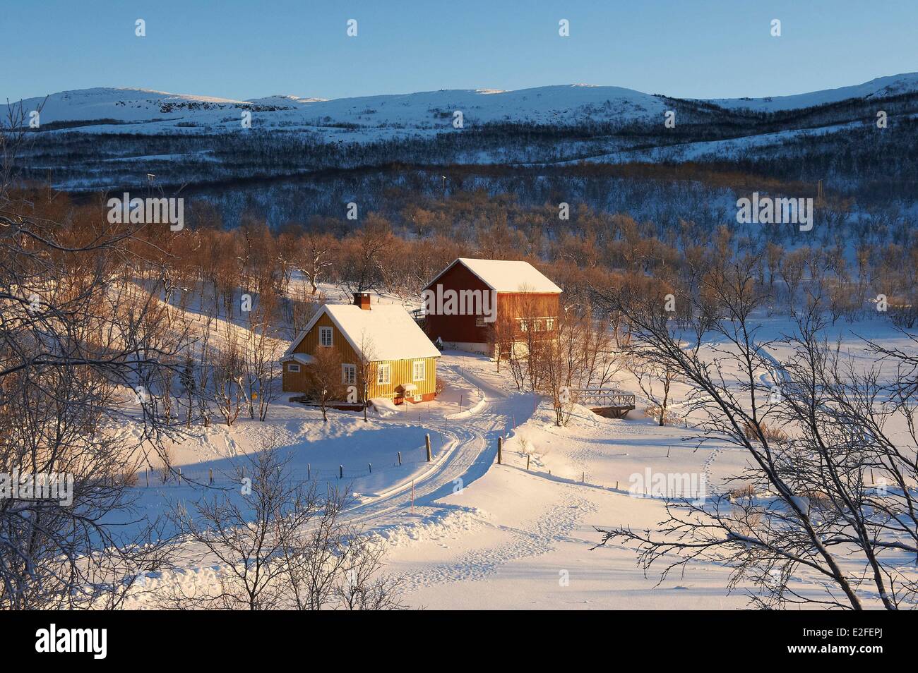 Norway, Finnmark County, Varanger peninsula, Winter, polar night Stock ...