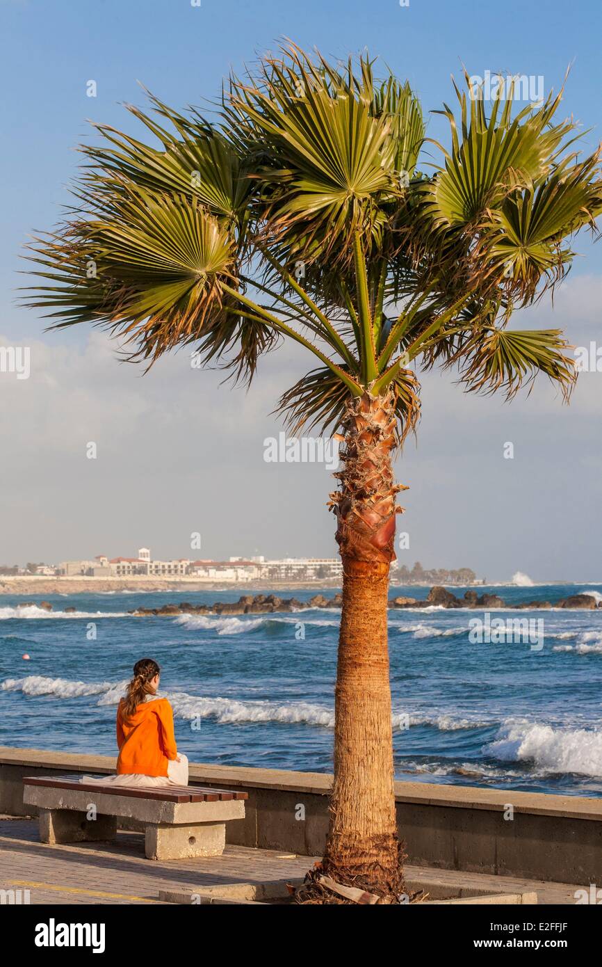 Cyprus, Paphos, seafront promenade Stock Photo - Alamy