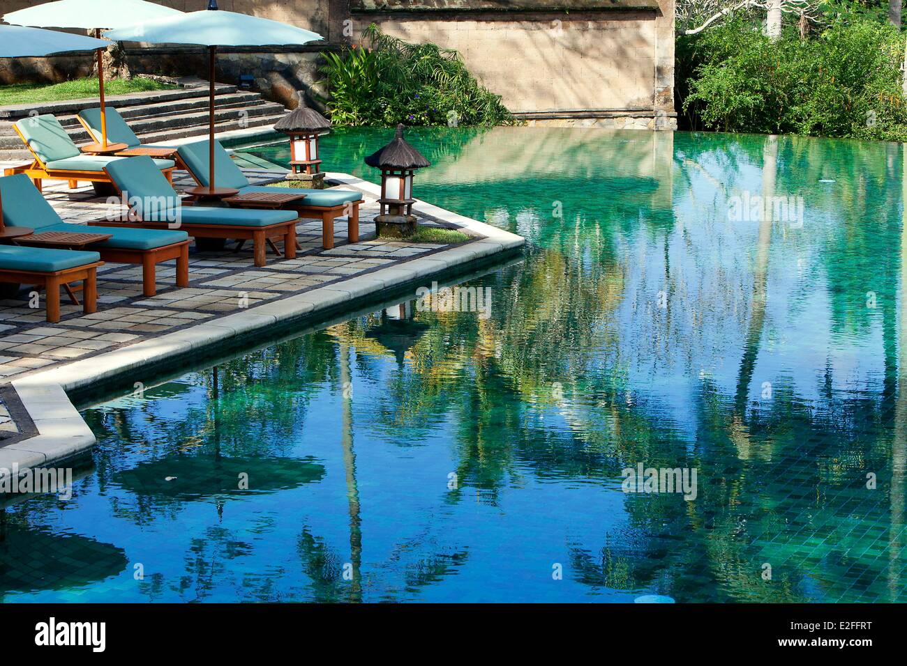 Indonesia, Bali, Ubud, Hotel Amandari, pool Stock Photo - Alamy