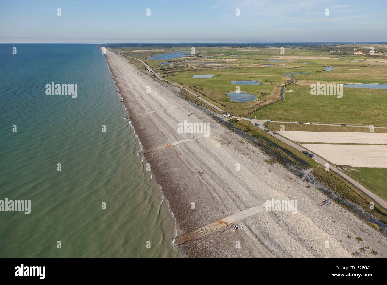 France, Somme, Ault, the natural space Hable Ault (aerial view Stock ...