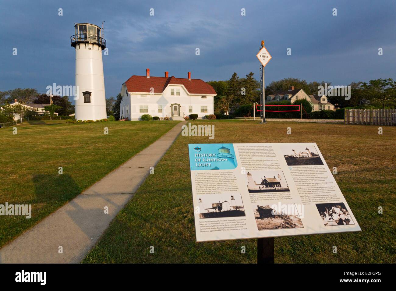 United States, Massachusetts, Cape Cod, Chatham, Chatham Light Stock ...