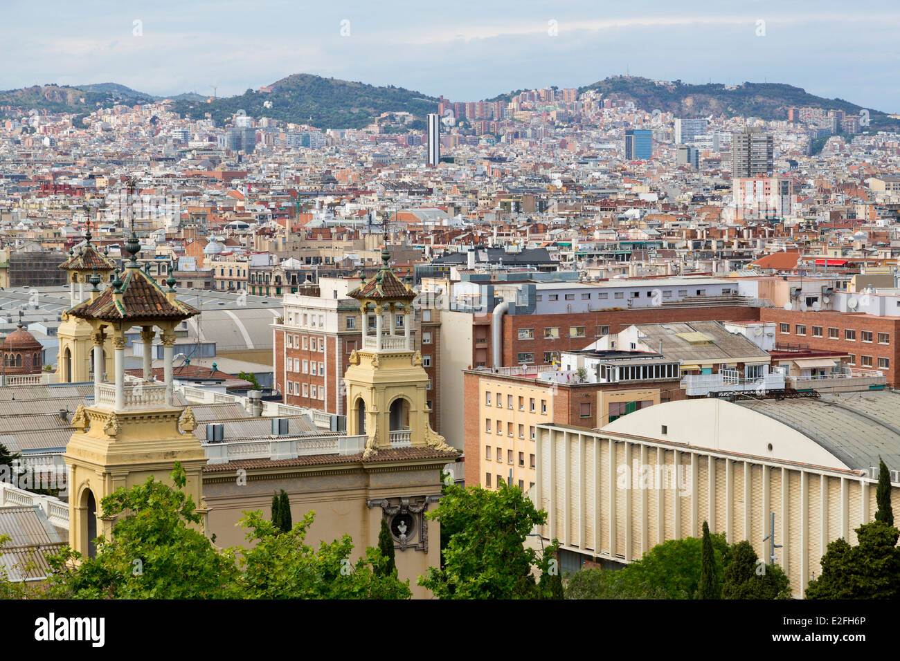 Aerial View over Barcelona, Spain Stock Photo - Alamy