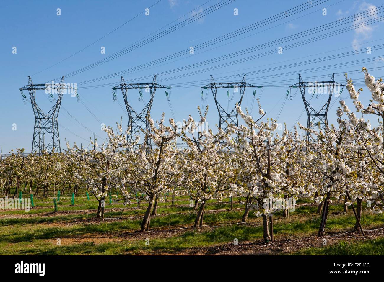 High voltage power lines france hi-res stock photography and images - Alamy