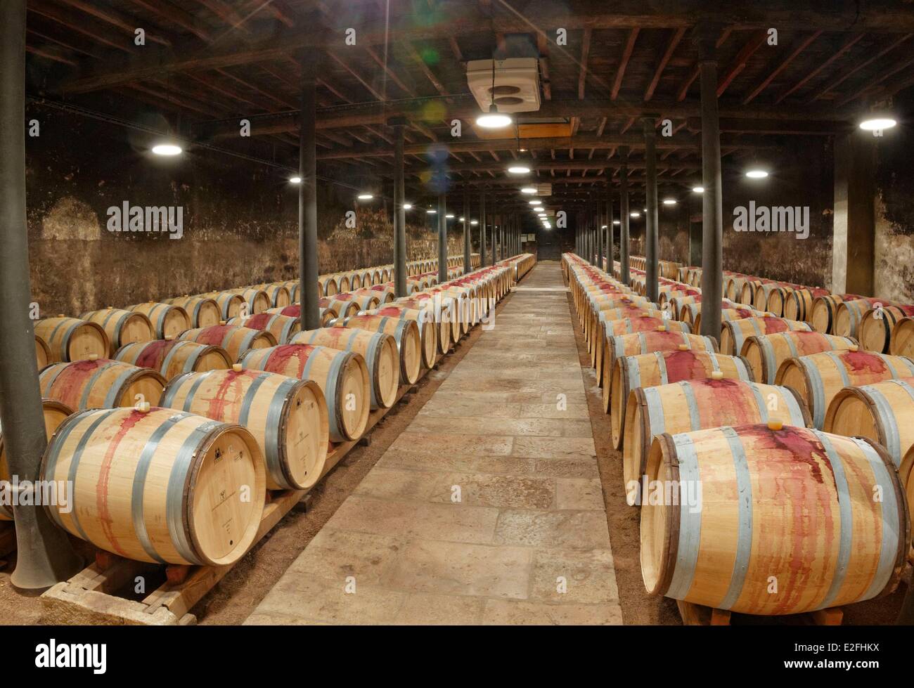 France, Saone et Loire, wine storehouse, Hameau Duboeuf, Romaneche ...