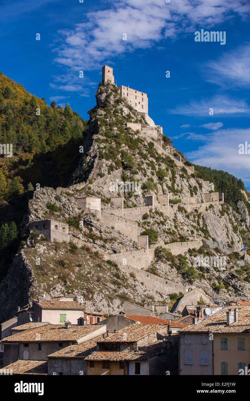 France, Alpes de Haute Provence, Entrevaux medieval city fortified by ...
