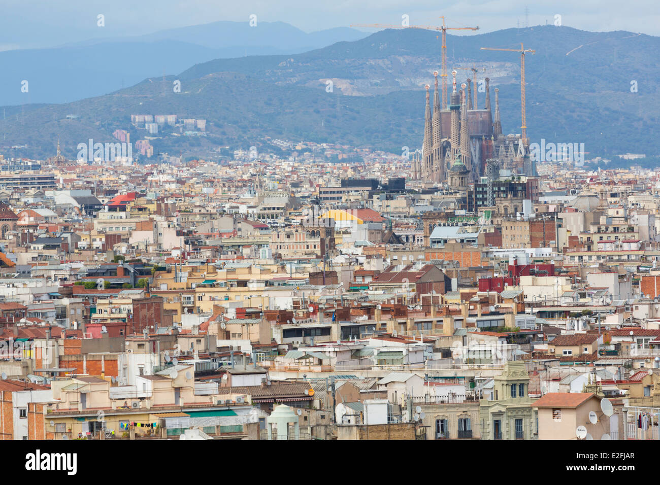 Aerial View over Barcelona, Spain Stock Photo - Alamy