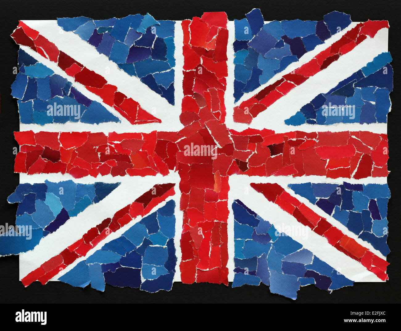 UK national flag from many pieces of torn paper Stock Photo - Alamy