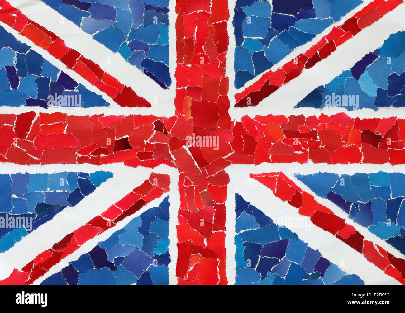 UK national flag made from many pieces of torn paper Stock Photo - Alamy