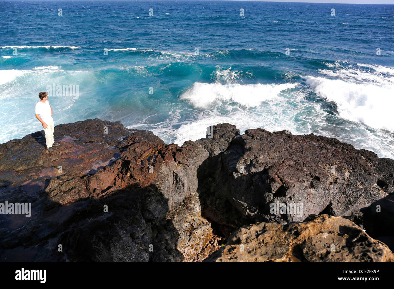 Mauritius South bank Souillac the rocky shoreline known as roche-qui ...