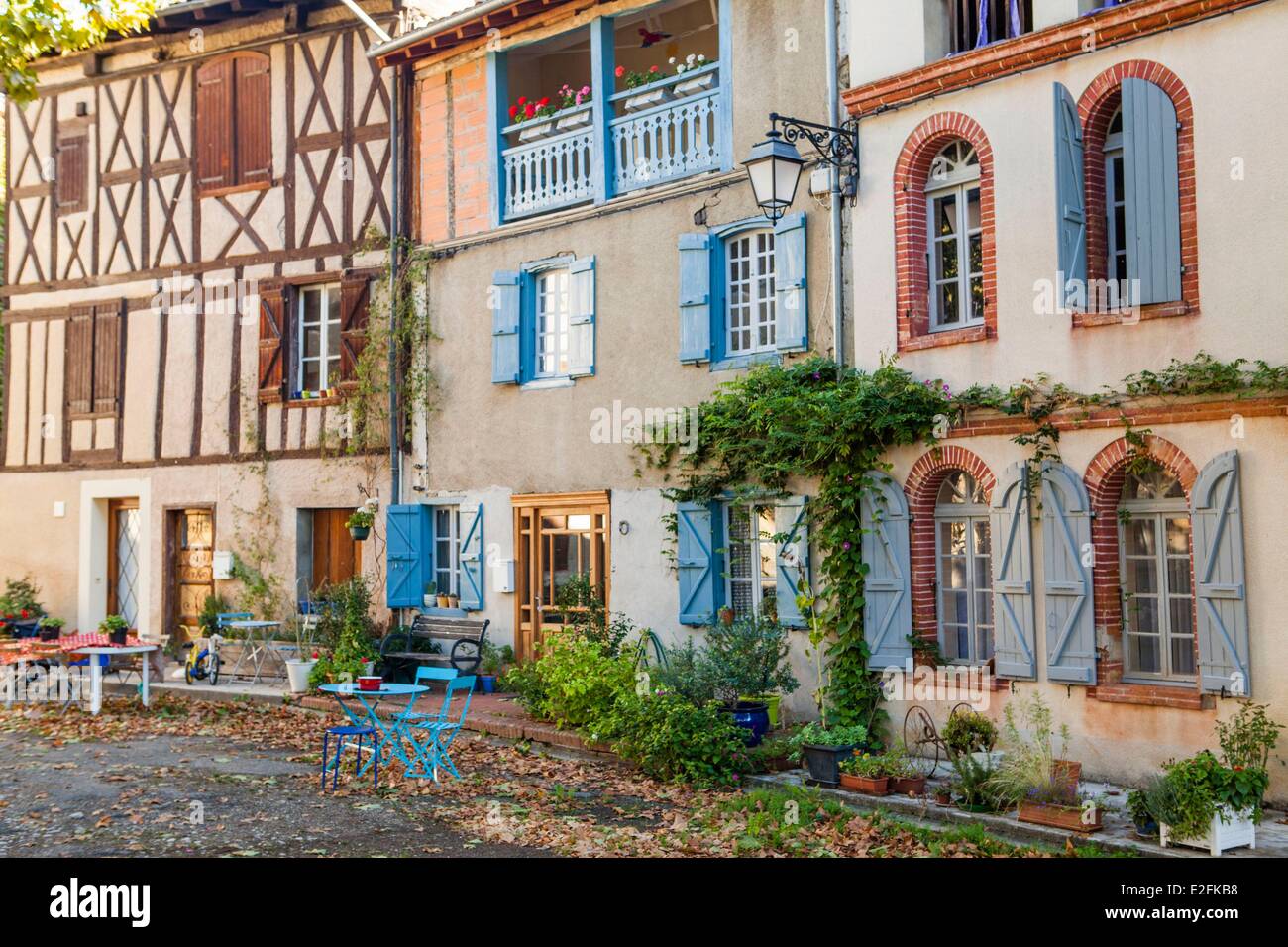 France, Gers, Simorre, half-timbering houses Stock Photo - Alamy