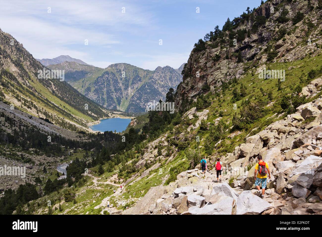 France, Hautes Pyrenees, Pyrenees National Park, GR10 grande randonnee ...