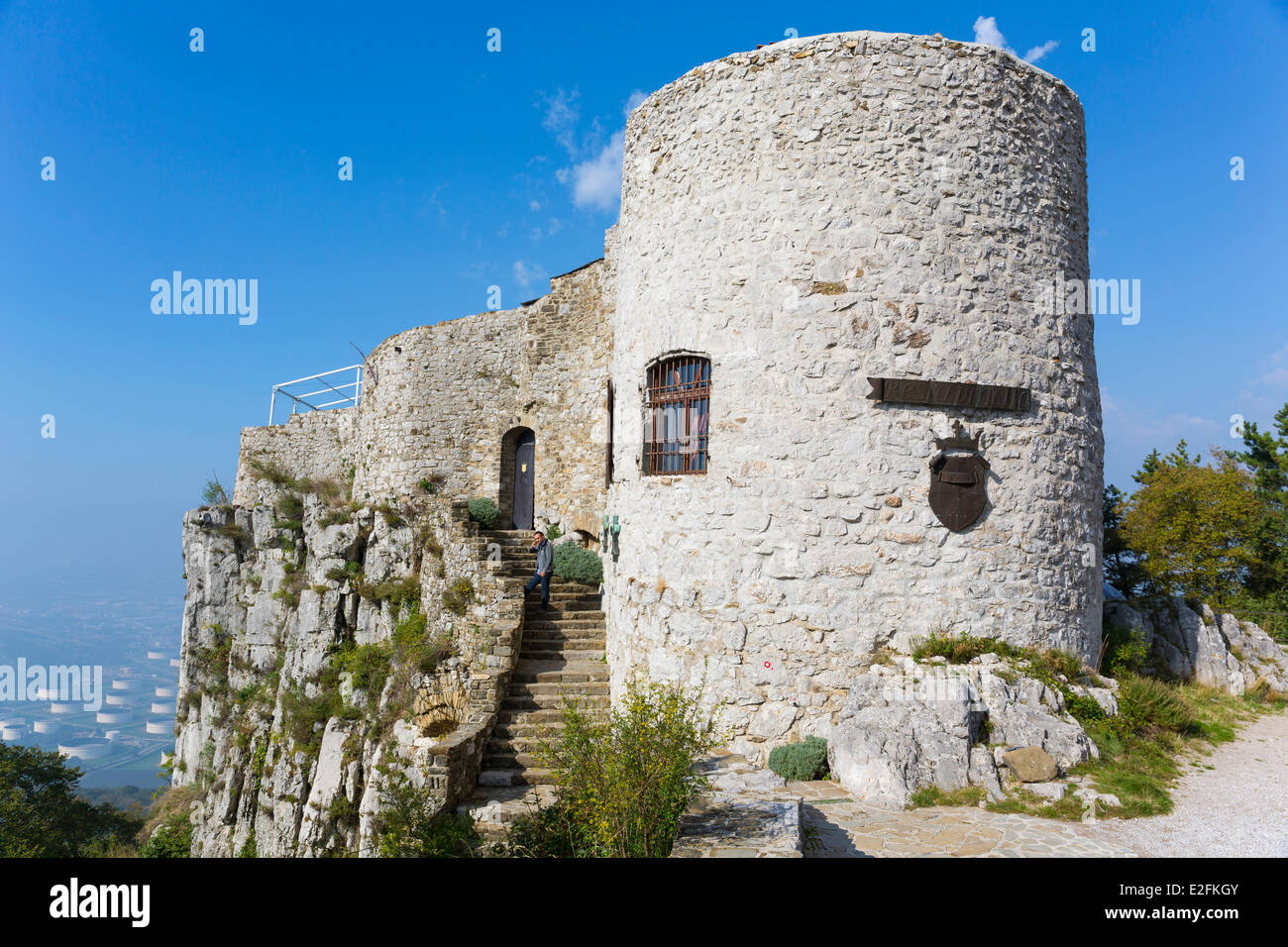 Slovenia Socerb medieval castle and restaurant Stock Photo - Alamy