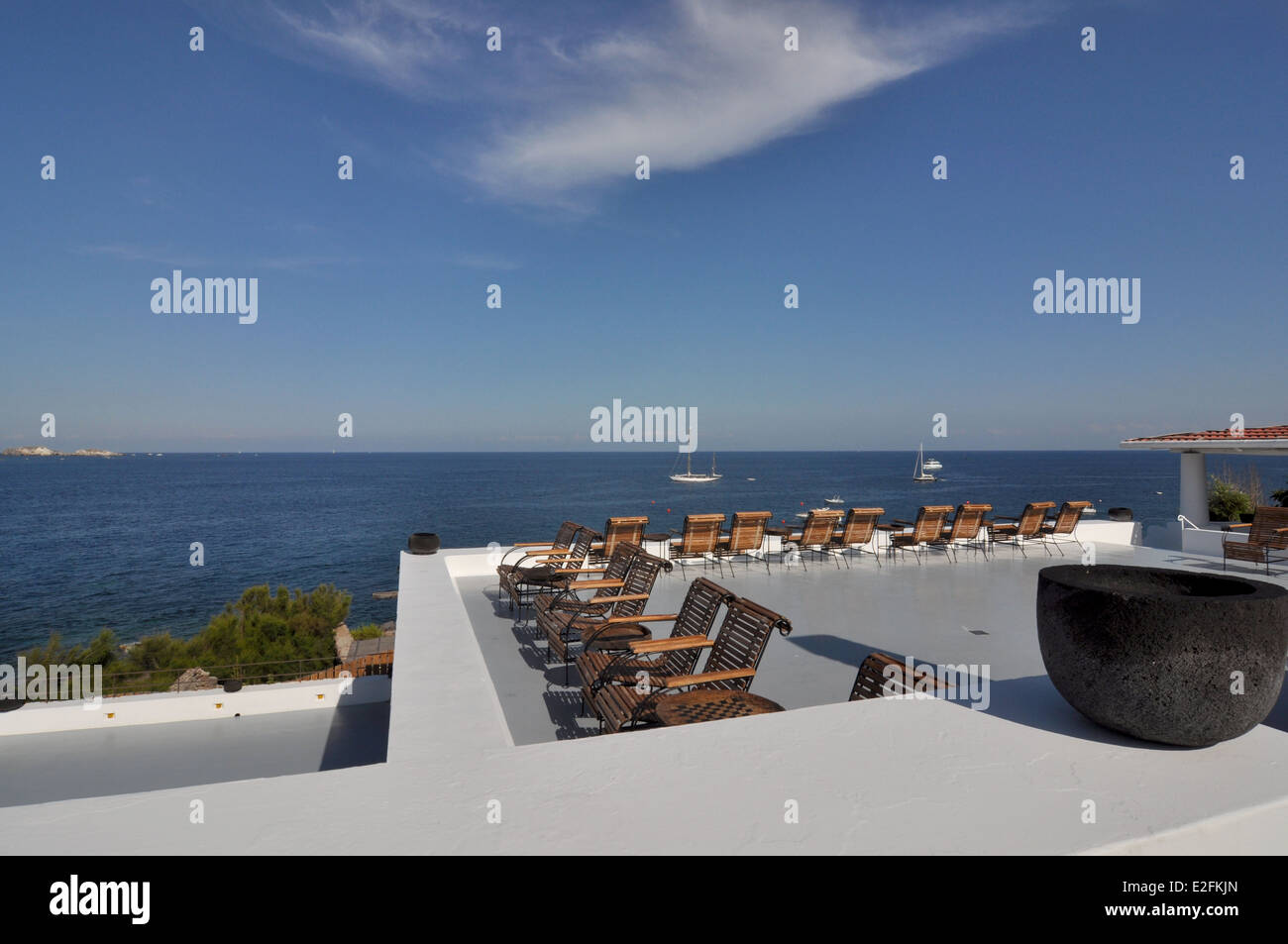 Aeolian Islands, Panarea, Hotel Raya terrace Stock Photo - Alamy