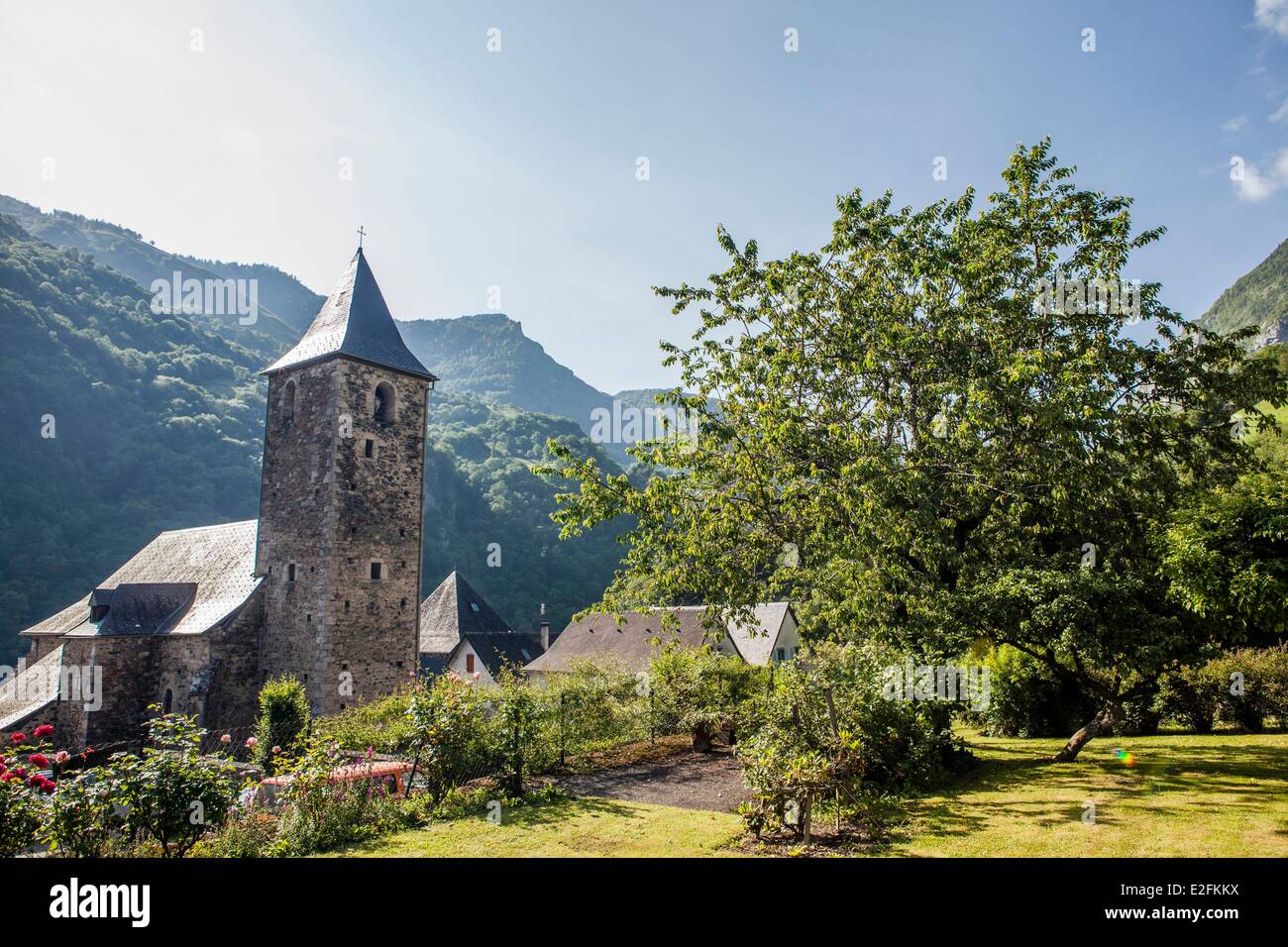 France, Pyrenees Atlantiques, Aspe valley, Borce, stop on el Camino de ...