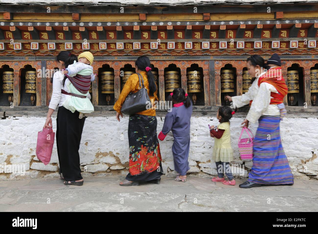 Bhutan Thimphu Changangkha Monastery prayers wheels Stock Photo - Alamy