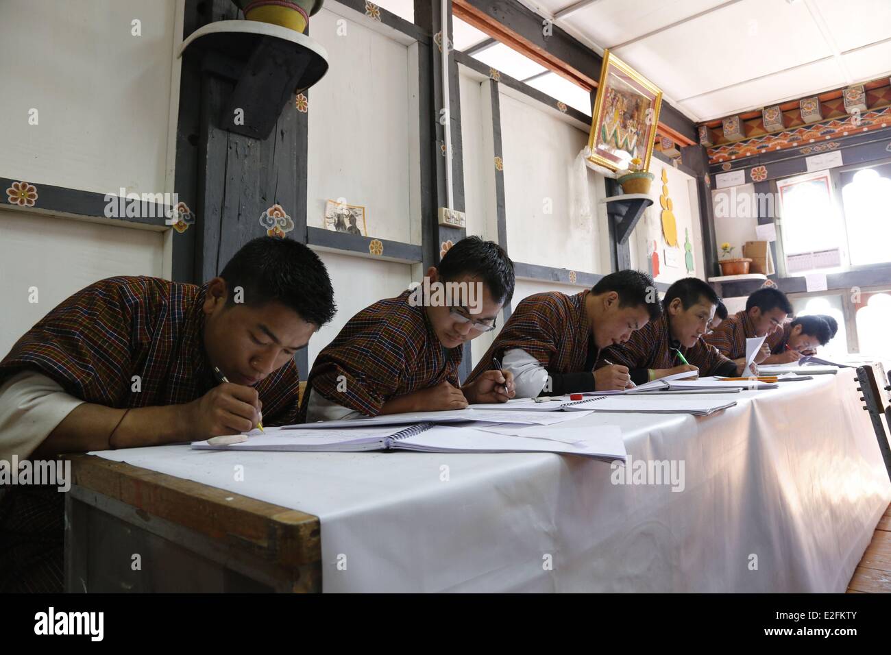 Bhutan Thimphu Zorig Chusum school of traditional arts designing Stock ...