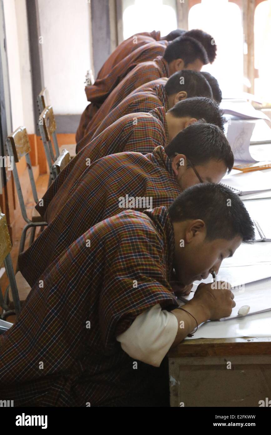 Bhutan Thimphu Zorig Chusum school of traditional arts designing Stock ...
