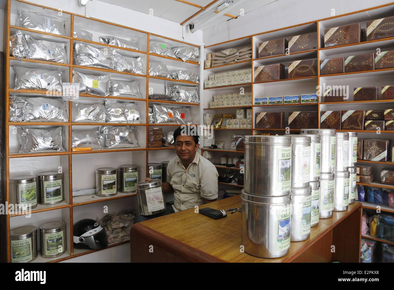 Nepal Gandaki Zone City of Pokhara herb and tea shop Stock Photo - Alamy