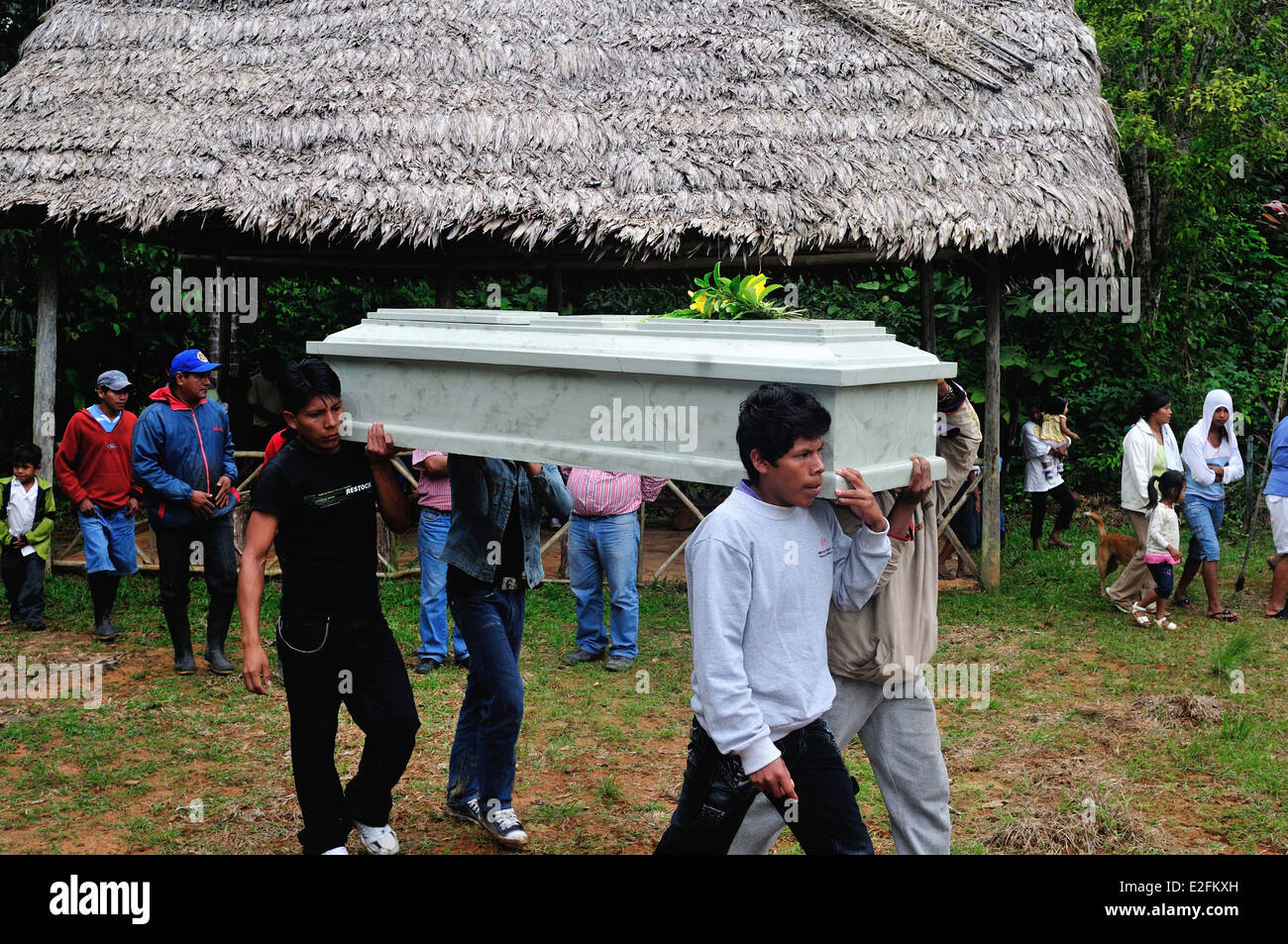 Funeral in Industria - PANGUANA . Department of Loreto .PERU Stock ...