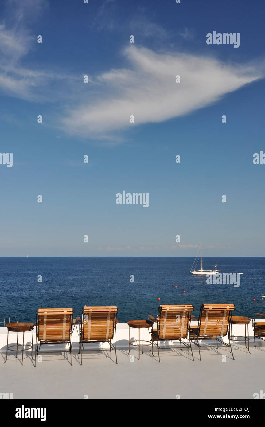 Aeolian Islands, Panarea, Hotel Raya terrace Stock Photo - Alamy