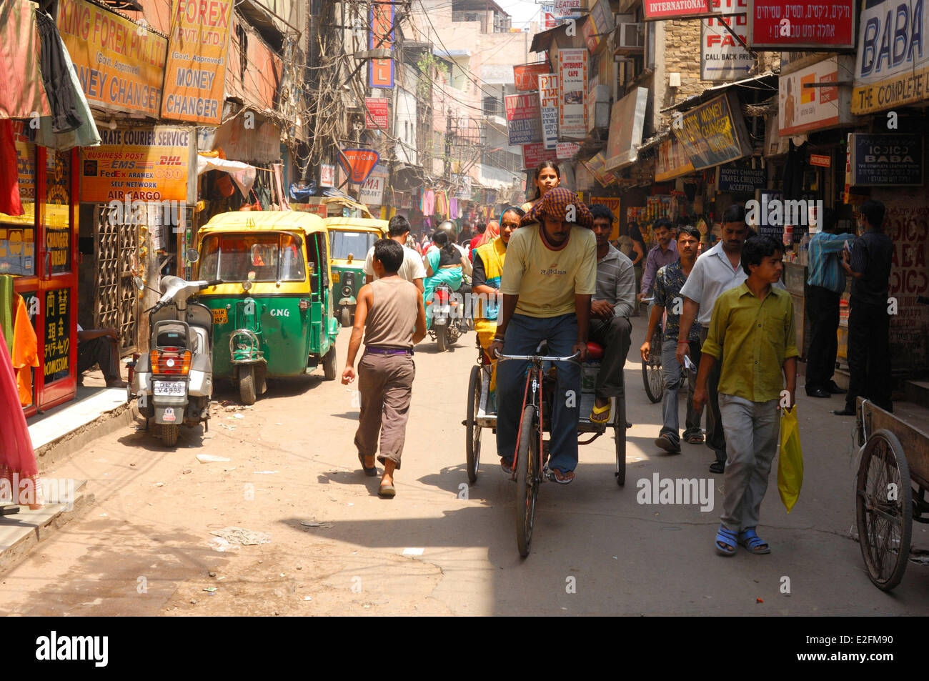 India Delhi Old Delhi Paharganj District Main Bazar Road walkers in the ...