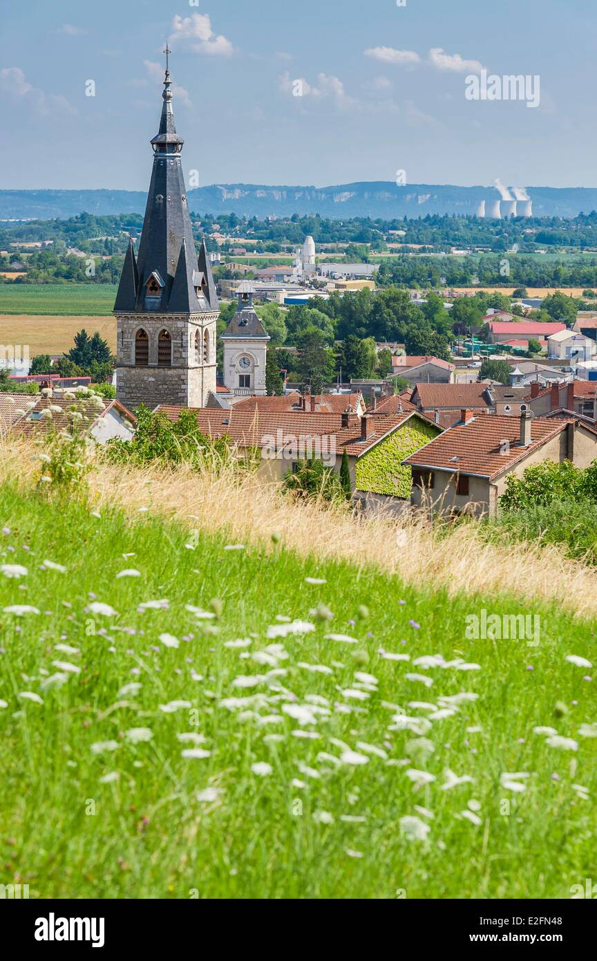 France Ain Meximieux the church Saint Apollinaire Stock Photo - Alamy