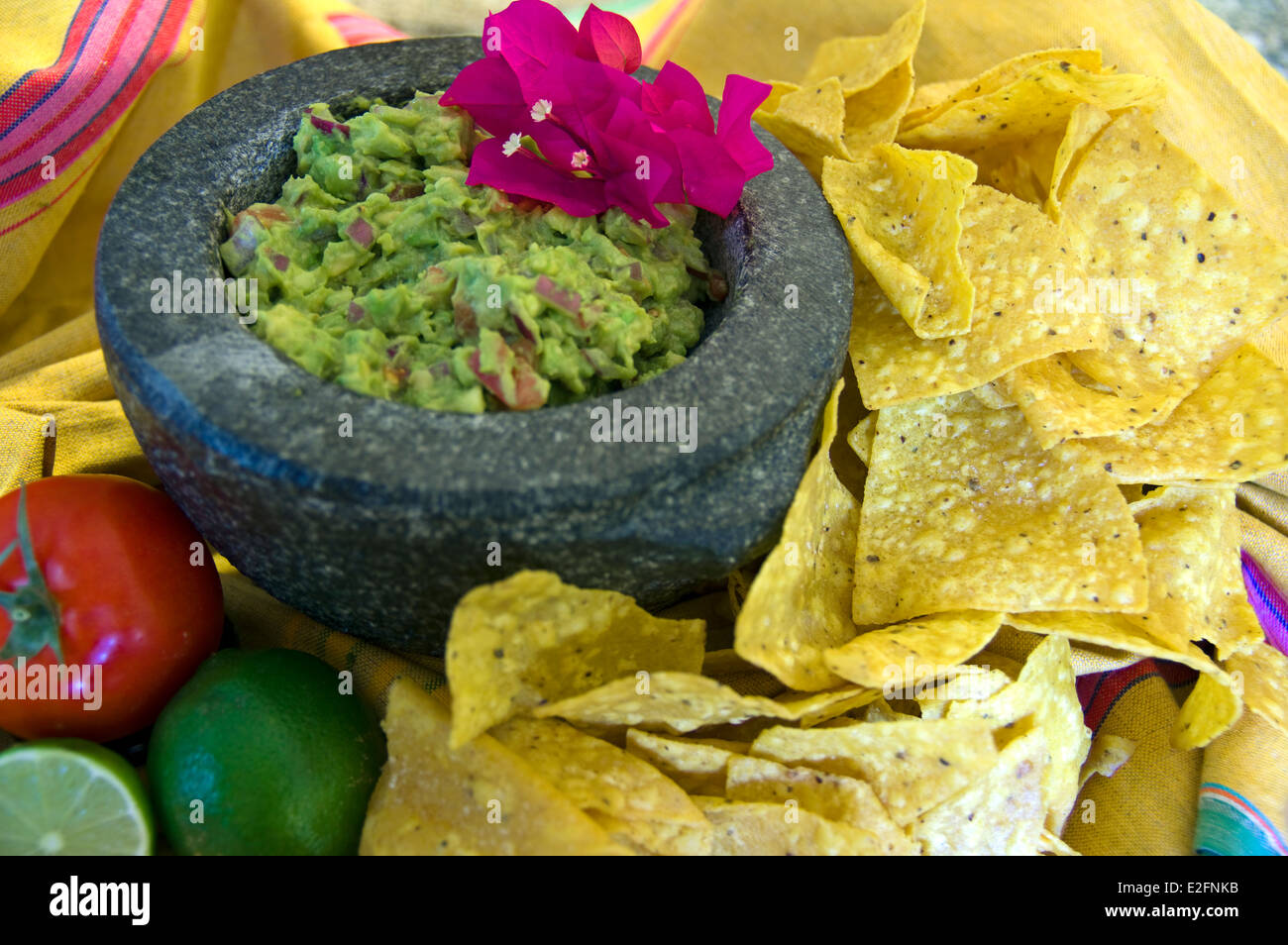 Colorful produce and ingredient for guacamole Stock Photo - Alamy